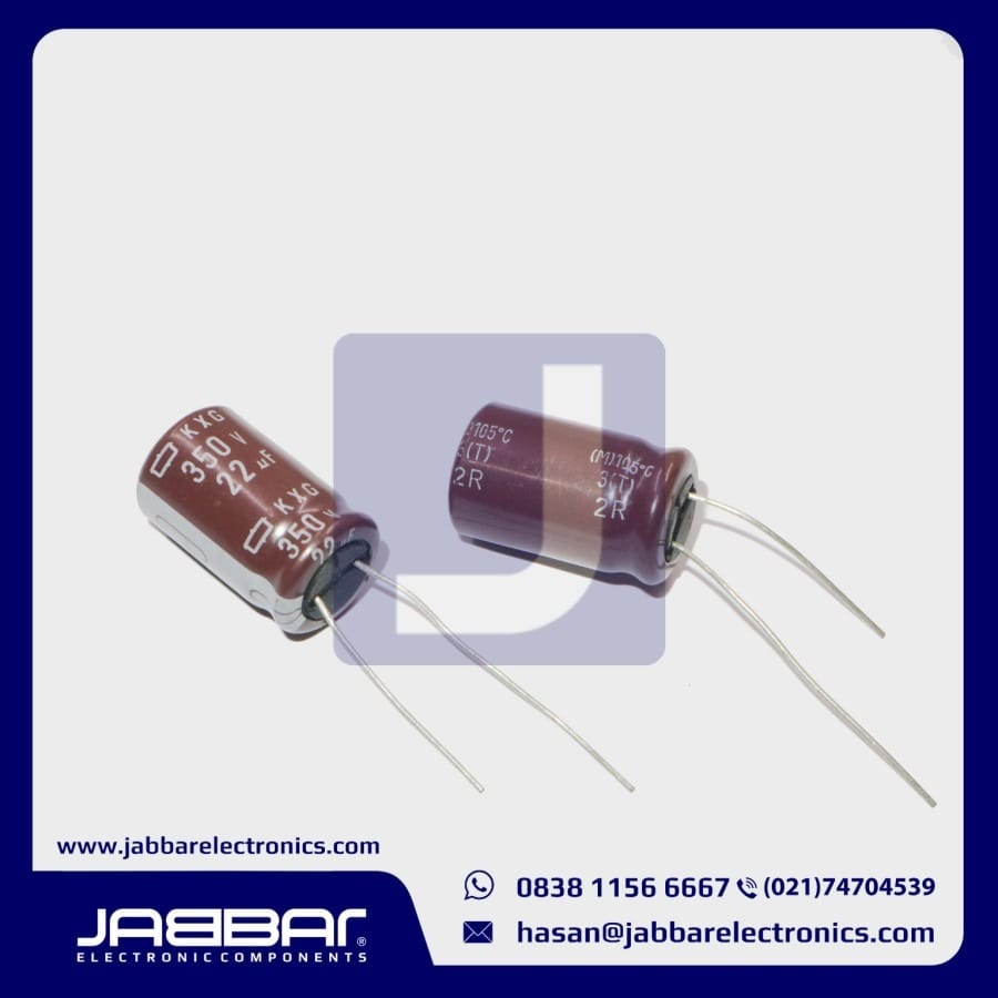 22uF 350V DIP2 (L= 2 cm W= 1.2 cm) - Jabbar Electronics