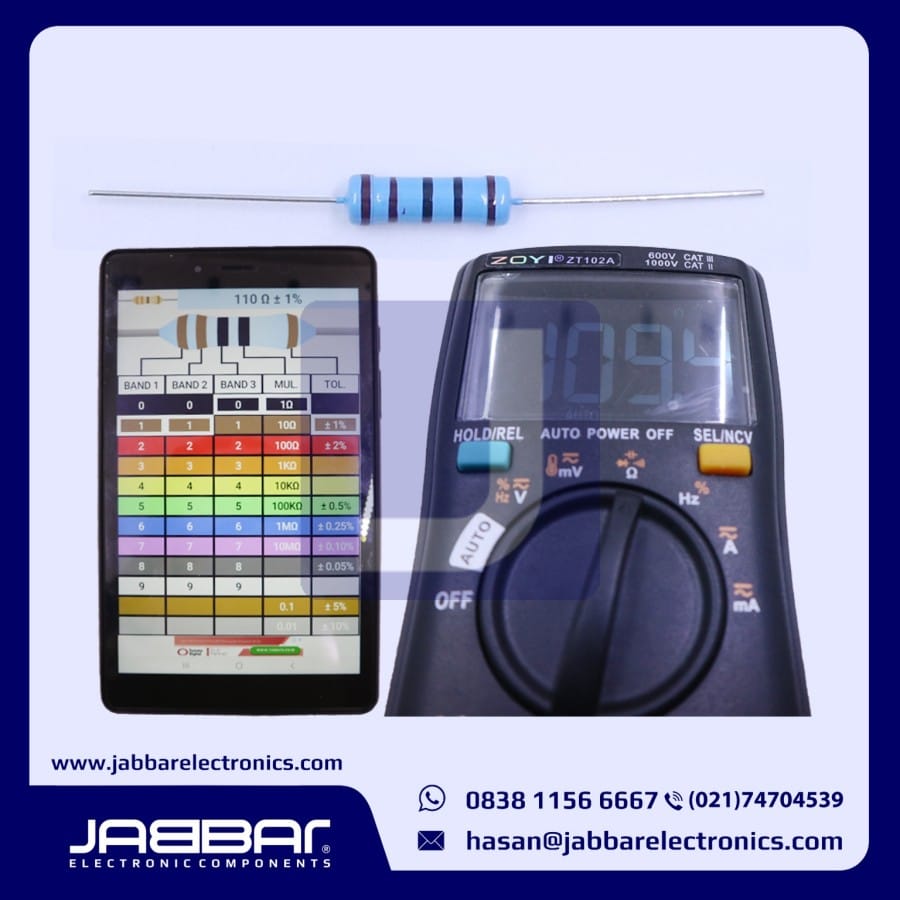 RESISTOR 110 OHM 2W 1% DIP - BIRU - Jabbar Electronics