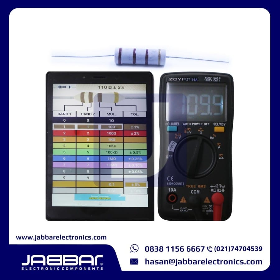 RESISTOR 110 OHM 5W 5% DIP - ABU-ABU - Jabbar Electronics