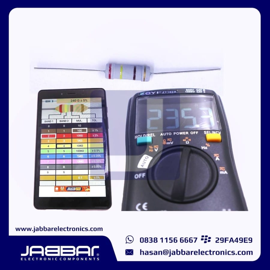 RESISTOR 240 OHM 2W 5% DIP - ABU-ABU - Jabbar Electronics