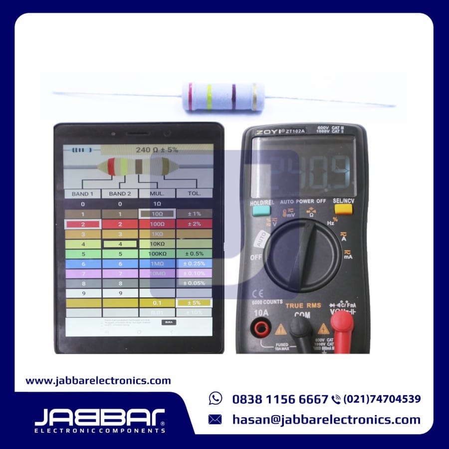 RESISTOR 240 OHM 3W 5% DIP - ABU-ABU - Jabbar Electronics