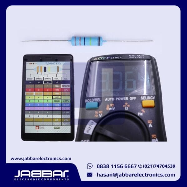 RESISTOR 3M3 OHM 2W 1% DIP (3,30M OHM) - BIRU - Jabbar Electronics