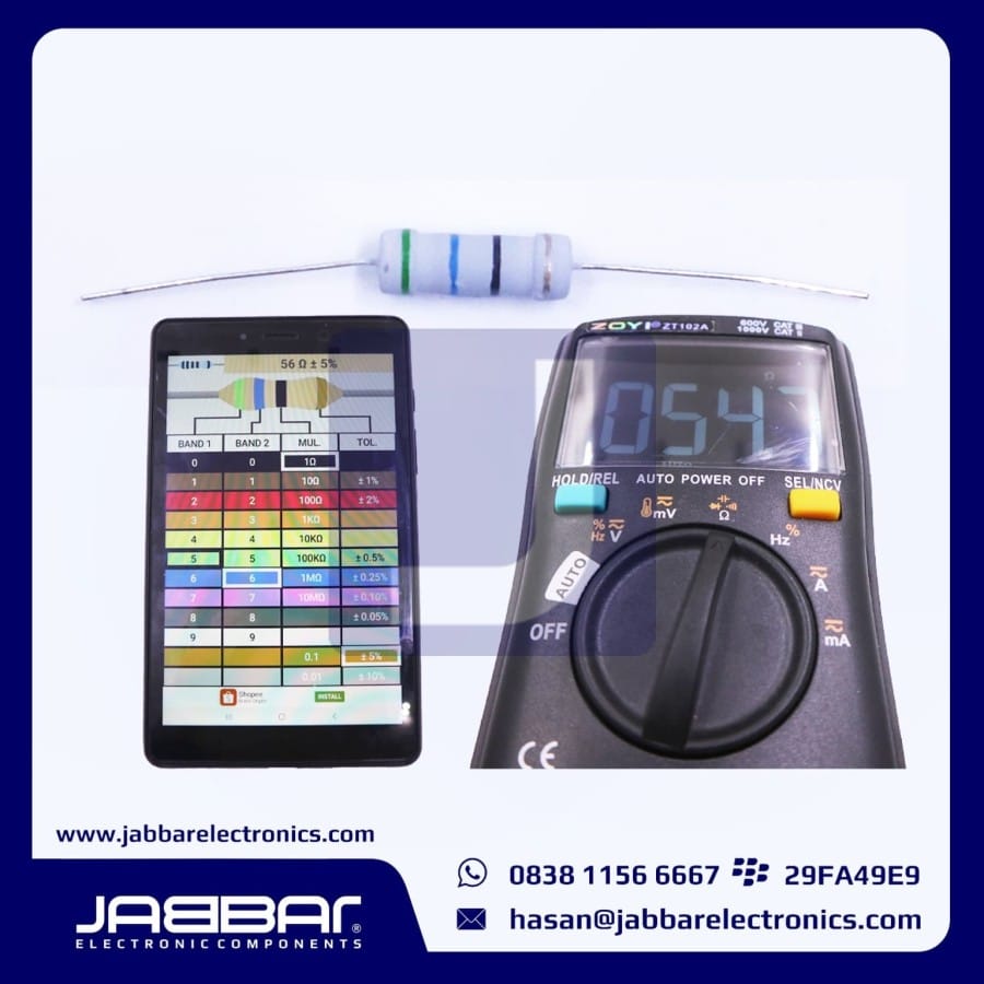 RESISTOR 56 OHM 2W 5% DIP - ABU-ABU - Jabbar Electronics