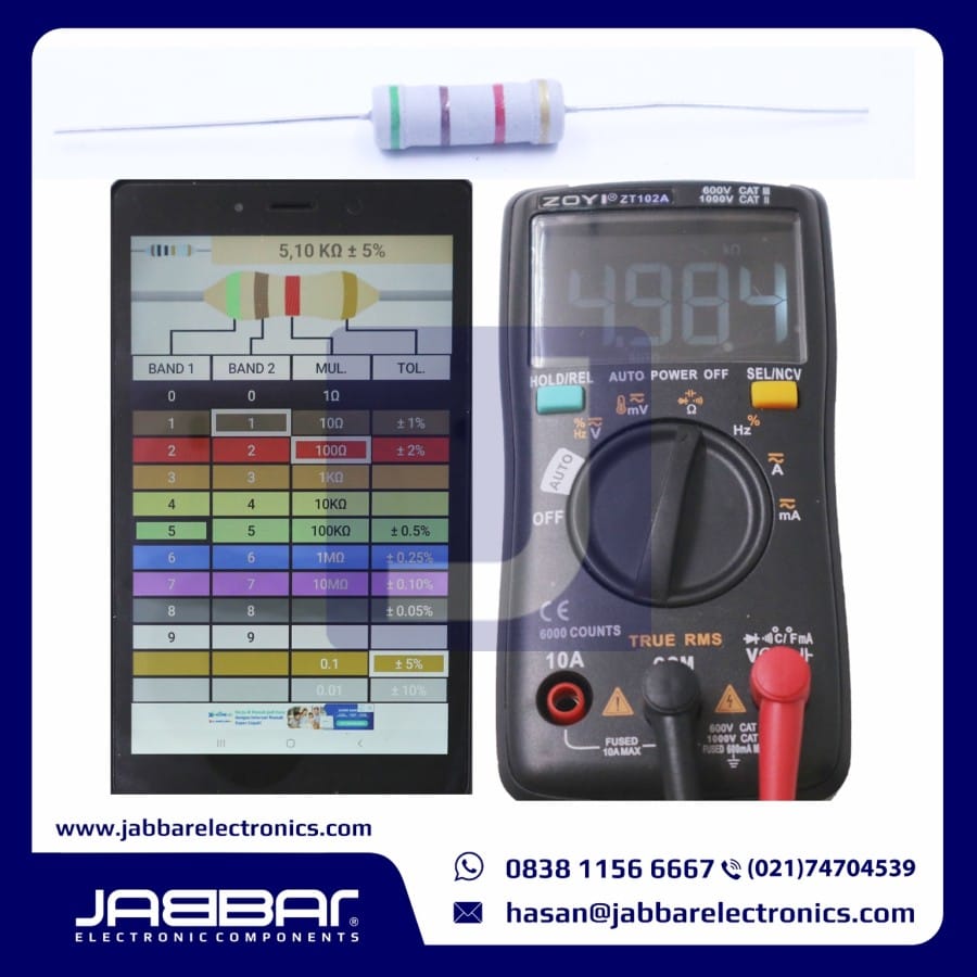 RESISTOR 5K1 OHM 3W 5% DIP (5,10K OHM) - ABU-ABU - Jabbar Electronics