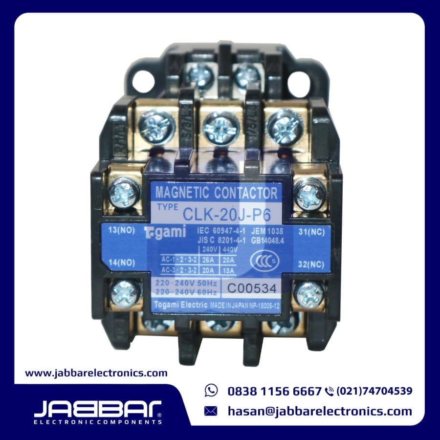 CLK-20J-P6 220-240V 50/60Hz MAGNETIC CONTACTOR - Jabbar Electronics