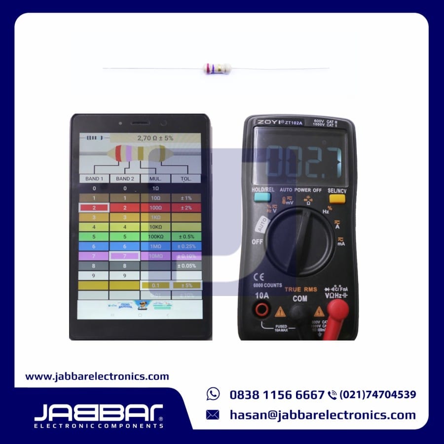 RESISTOR 2R7 OHM 1/4W (Seperempat) 5% DIP (2,70 OHM) - COKLAT - Jabbar ...