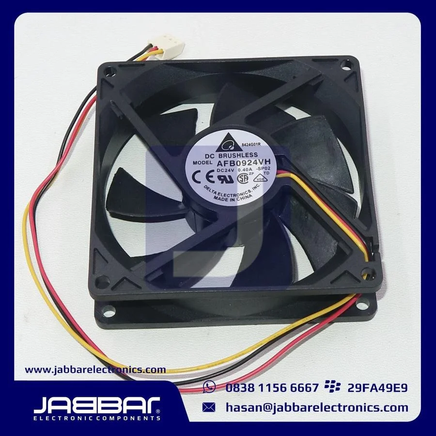 AFB0924VH DC24V 0,40A DC BRUSHLESS FAN (3 CABLE - 9.2x9.2x2.5 cm) - Jabbar Electronics